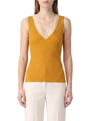 PINKO Pinko Sleeveless V-Neck Lace Trim Top