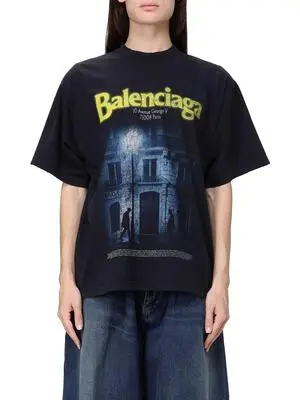 Balenciaga Graffiti Logo Print Relaxed Fit Cotton T-shirt - Black