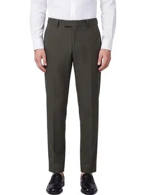 BOSS Slim-fit Tailored Virgin Wool Blend Trousers - Green