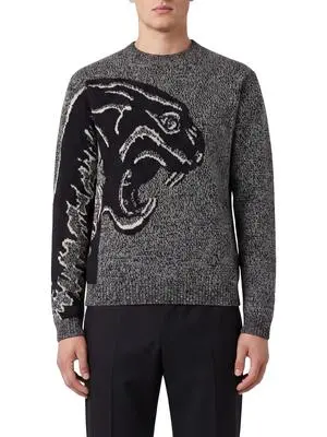 Valentino Garavani Animal Print Wool And Cotton Jumper - White