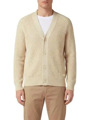 BOSS V-neck Cotton-blend Cardigan - Beige