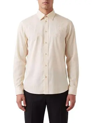 Valentino Garavani Embroidered Slim-fit Cotton Shirt - White
