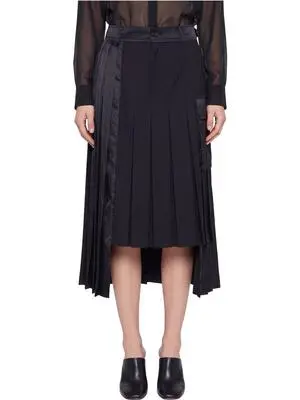 Sacai Asymmetrical Midi Skirt - Black