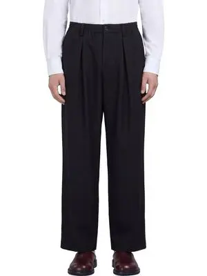 Marni Wide-leg Virgin Wool Pleated Trousers - Black