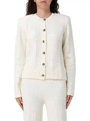 TWINSET Crewneck Wool Blend Cardigan With Button Closure - Pearl