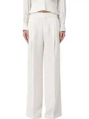 TWINSET High-waisted Wide-leg Crêpe Trousers - Pearl