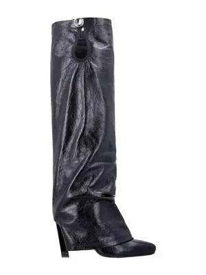 ATTICO The Attico Black Leather Ballerina Flats