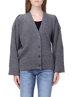 DONDUP Dondup Pure Wool V-Neck Cardigan With Epaulettes And Button Closure