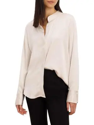 NIC+ZOE Day Gloss Button-up Shirt - Coconut