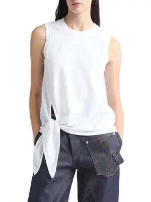 JW Anderson Tie Hem Cotton Tank - White