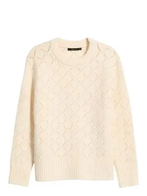 Deluc Pointelle Crewneck Sweater - Ecru