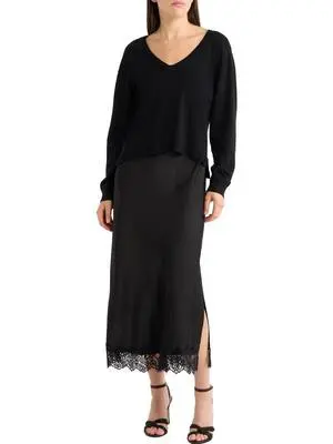 Sam Edelman Mixed Media Maxi Dress - Black