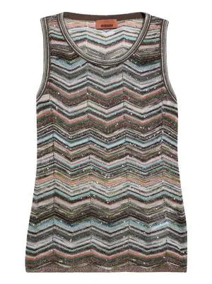 Missoni Sequin Metallic Jacquard Sleeveless Sweater - Smspo