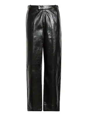 ARMA ARMA Straight Leg Lambskin Leather Pants