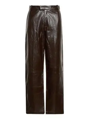 ARMA Straight Leg Lambskin Leather Pants - Coffee Bean