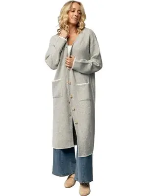 IN FEBRUARY Senna Longline Cardigan - Light Gray