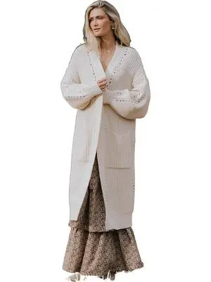 COCOLOVE Crosby Knit Cardigan - Natural