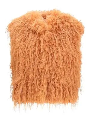 FORTE_FORTE Eco Mongolia Faux Fur Vest - Orange