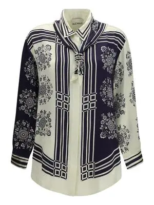 ALEMAIS Alemais Banderra Silk Shirt With Scarf