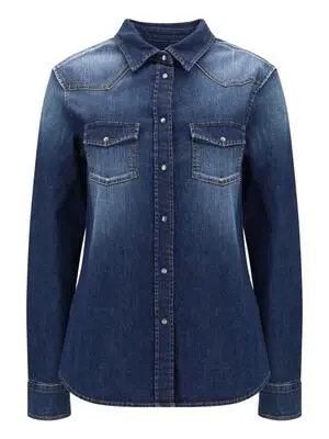 Jacob Cohen Lightweight Denim Western Shirt - Blue