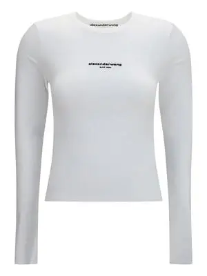 Alexander Wang Alexander Wang Long Sleeve Logo T-Shirt White