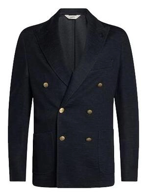 PAOLONI Blazer Size Cotton, Virgin Wool, Acrylic, Polyamide - Blue
