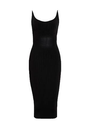 MUGLER Midi Bodycon Dress - Black