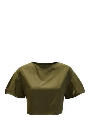 SNIDER Snider Leda Short Sleeve Top In Olive Green