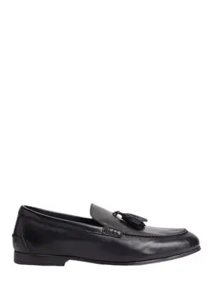 Tommy Hilfiger Leather Loafers With Tassel Detail - Black