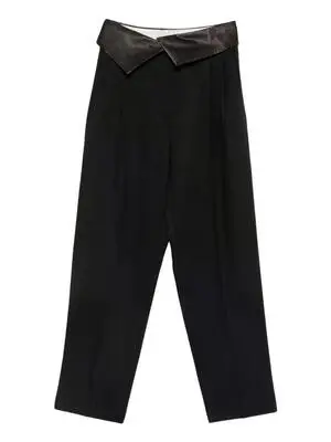 ALYSI Tailored Trousers With Satin Waistband - Black