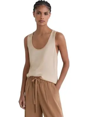 REISS Ruby Silk-front Cami Top - Neutral