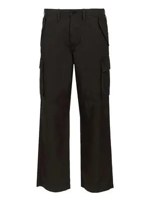 Burberry Cargo Trousers In Cotton Twill - Black