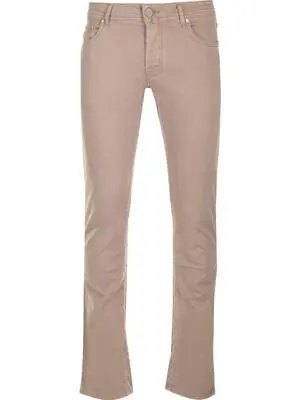 Jacob Cohen Cotton Twill Nick Trousers - Cream