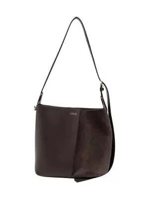 Loewe Bilbao Leather And Suede Shoulder Bag - Brown