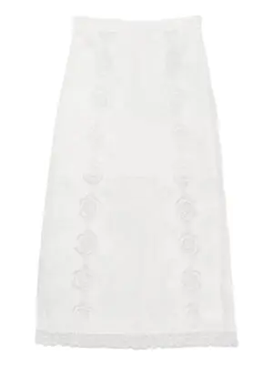 Waimari Lace-trimmed Midi Skirt - White