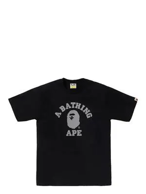 A BATHING APE Reflective College T-shirt - Black