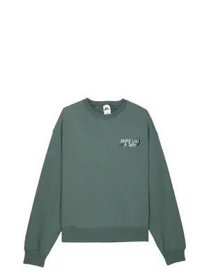 Nike Fleece Skate Crew Sweatshirt 'skate Like A Girl - Blue