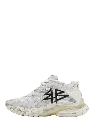 Balenciaga Runner Sneakers With Graffiti Print - White