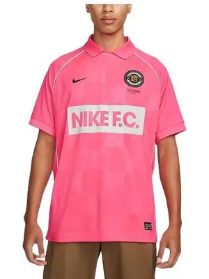 Nike Dri-fit F.c. Short-sleeve Football Shirt 'pink - Hyper Pink/summit White/black