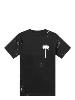 Palm Angels Pxp Painted Classic Tee 'black White - Black/white