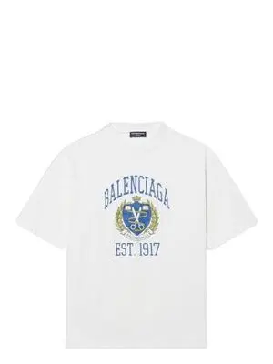 Balenciaga Varsity Logo T-shirt Medium Fit - White