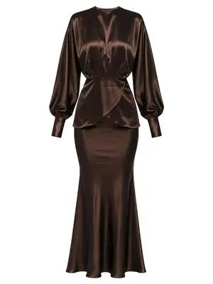 TURANA ATASH LONDON Turana Atash London Qamar Sculptural Satin Dress