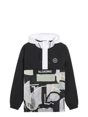 LI-NING Way Of Wade Dloading Graphic Half Zip Windbreaker - Black/white