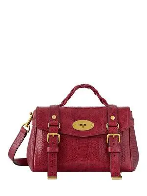 Mulberry Mini Leather Snake Print Alexa Cross-body Bag - Red