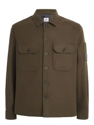 C.P. COMPANY Virgin Wool-blend Lens Overshirt - Green