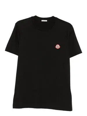 Moncler Logo Cotton T-shirt - Black