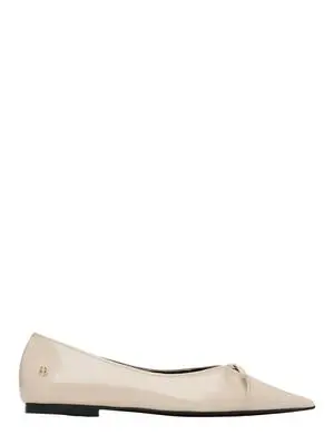ANINE BING Hilda Patent Leather Ballet Flats - Beige