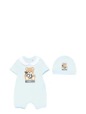 Moschino MOSCHINO Leo Teddy-Print Romper Light Blue