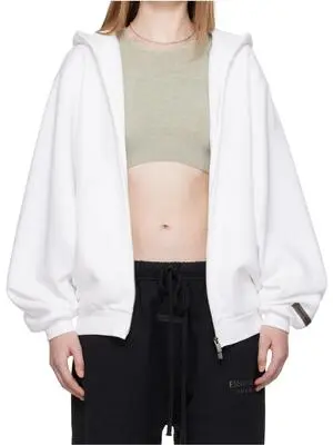 Fear Of God Zipper Hooded Sweatshirt - White