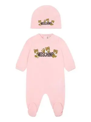 Moschino Bear Motif Bodysuit And Hat Set - Pink